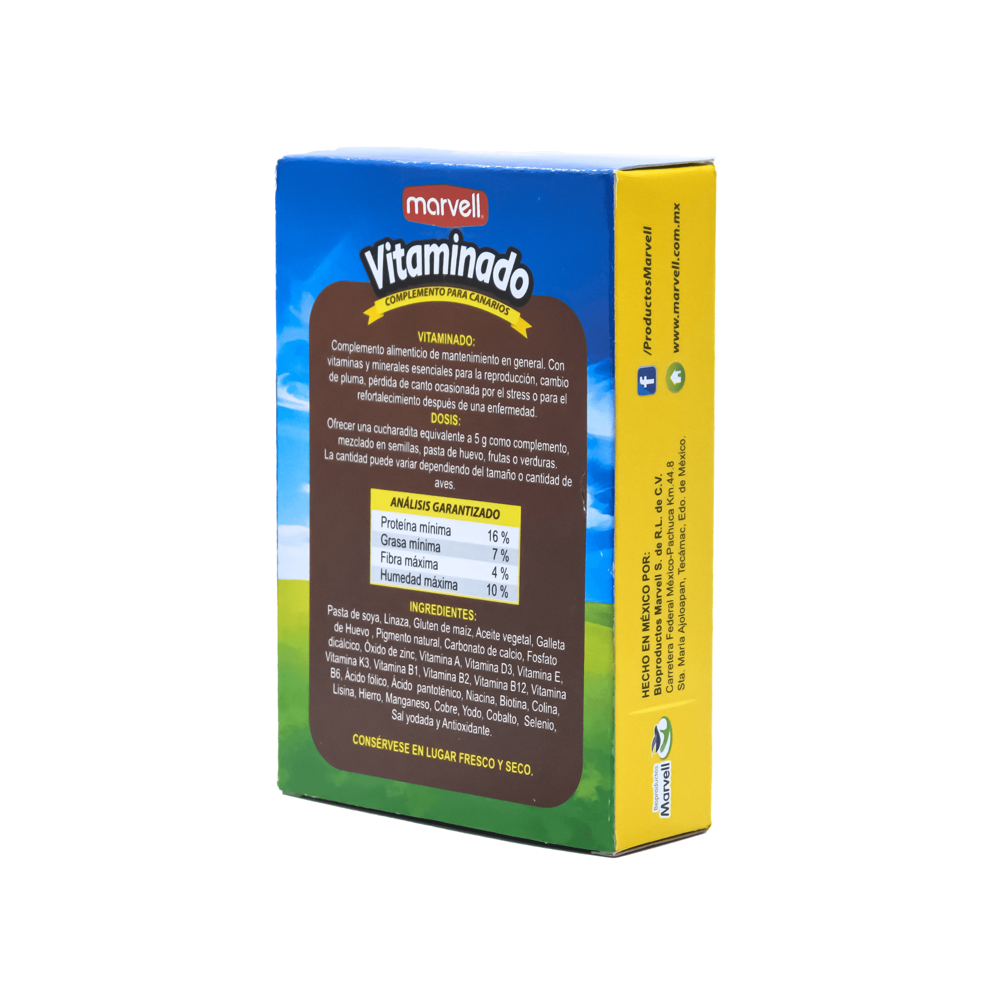 Complemento marvell Vitaminado 120 g – Alimento para Aves y Aves ...